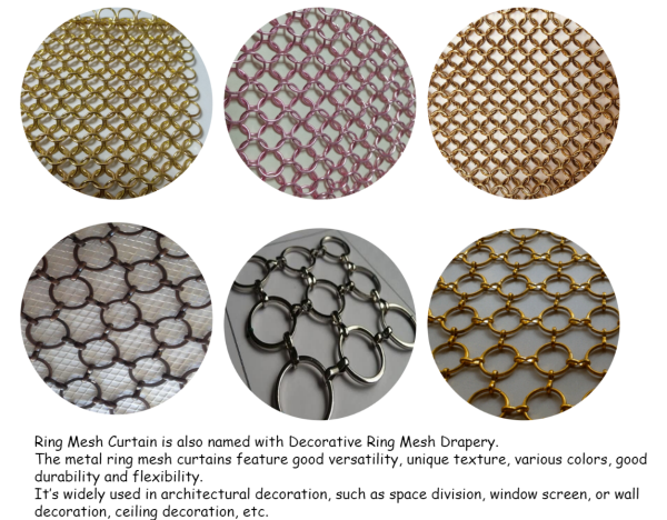 Metal Ring Curtain,Decorative Metal Ring Mesh Chain Mail Curtain Supplier